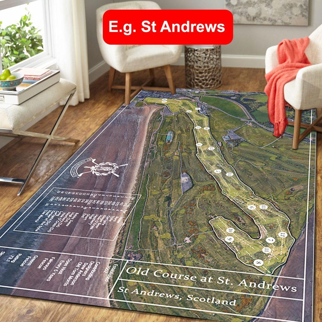 Personalized Your Golf Course 3D Map Area Rug – HighSportPrint