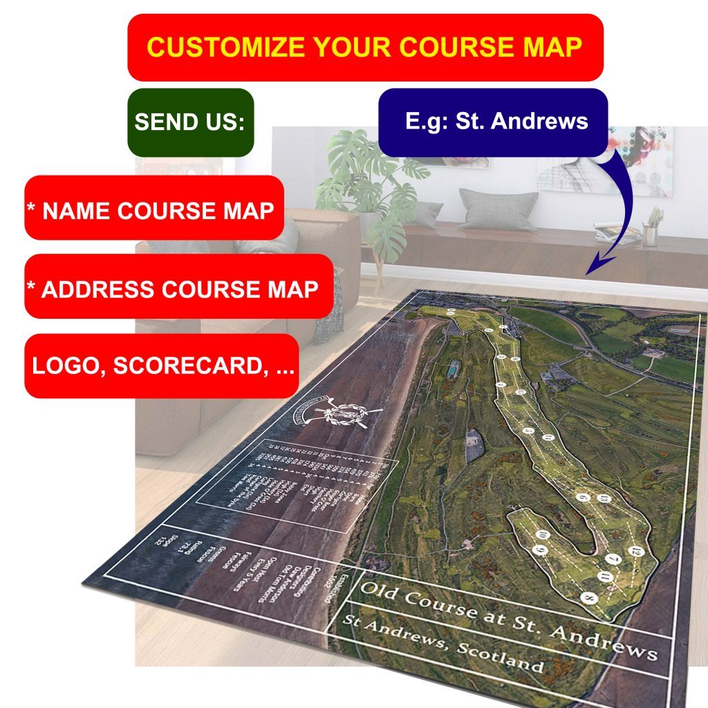 Personalized Your Golf Course 3D Map Area Rug – HighSportPrint