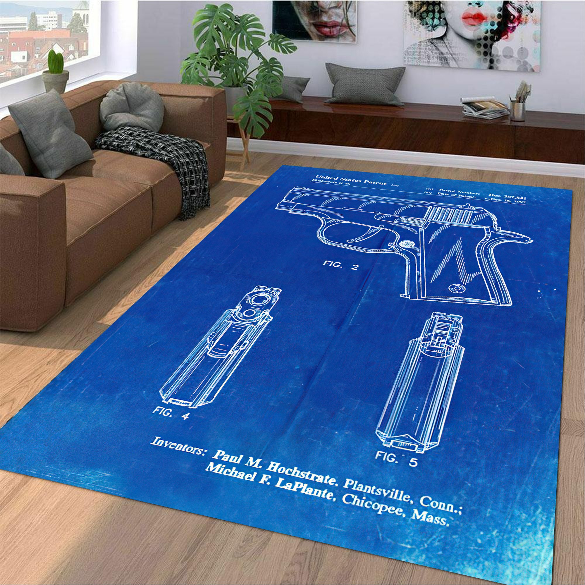 Sig Sauer P220 Pistol Patent Blueprint Area Rug – HighSportPrint