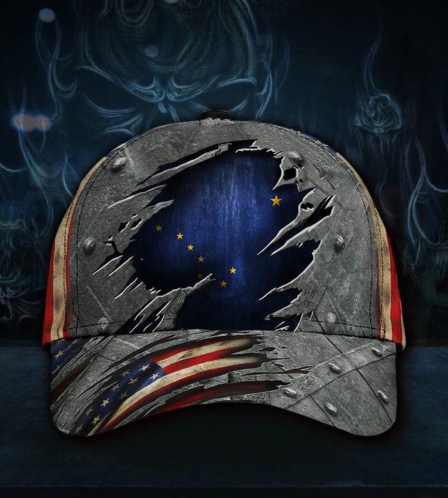 Alaska State Flag Hat 3D Printed Old Retro U.S Flag Alaska Trucker Hat ...