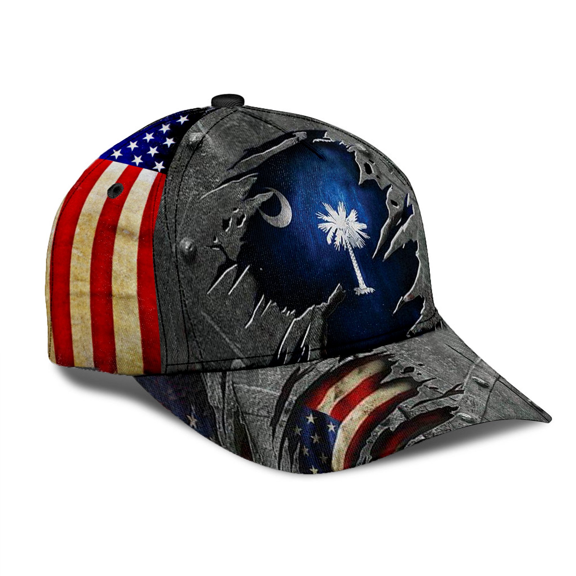 South Carolina State Flag Hat 3D Printed American Flag Vintage Sc Hat ...