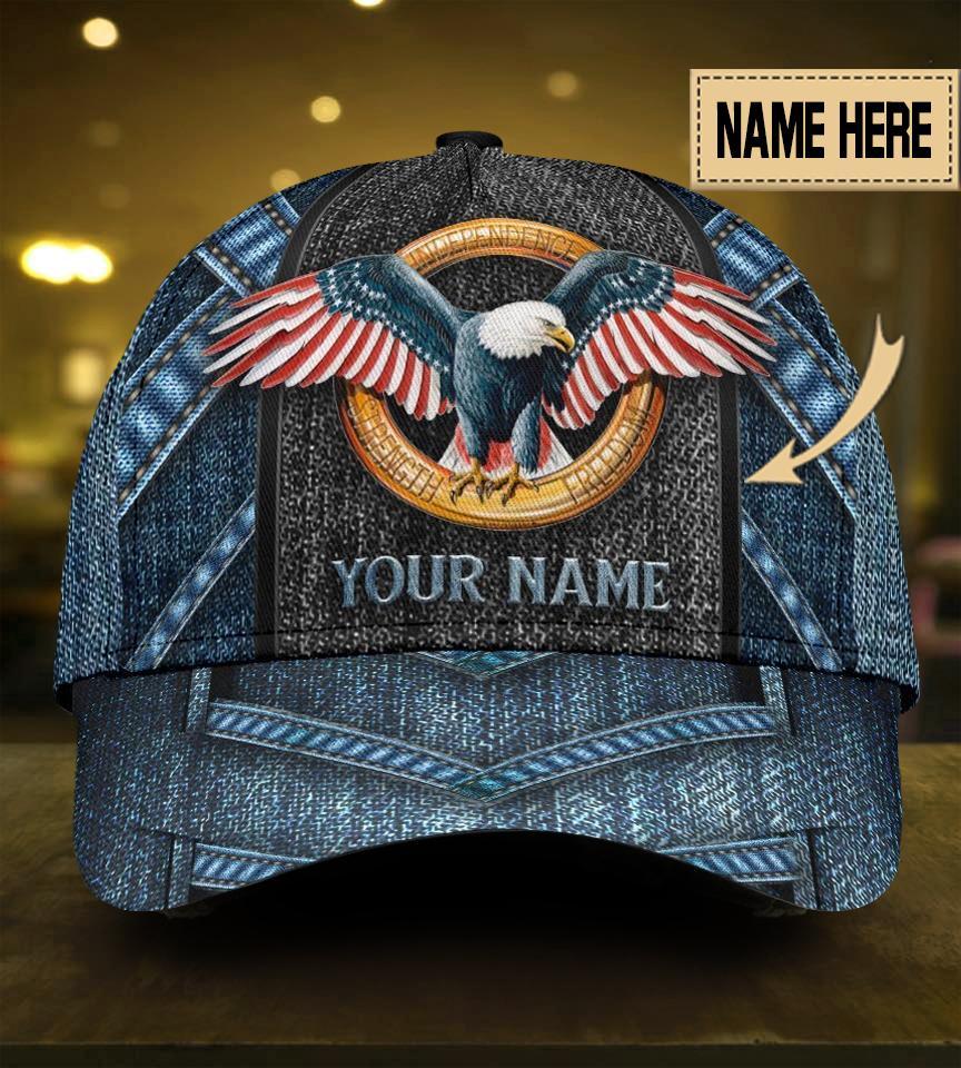Personalized American Jean Pattern Classic Cap – HighSportPrint