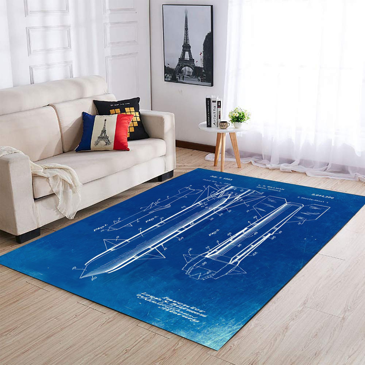 Aerial Missile Patent Blueprint Area Rug – HighSportPrint