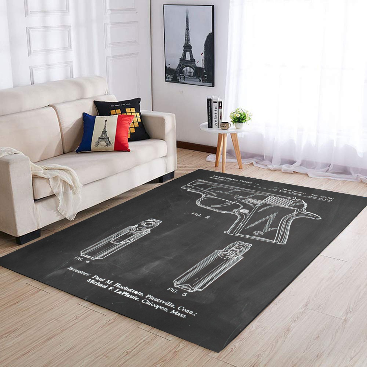 Sig Sauer P220 Pistol Patent Blueprint Area Rug – HighSportPrint