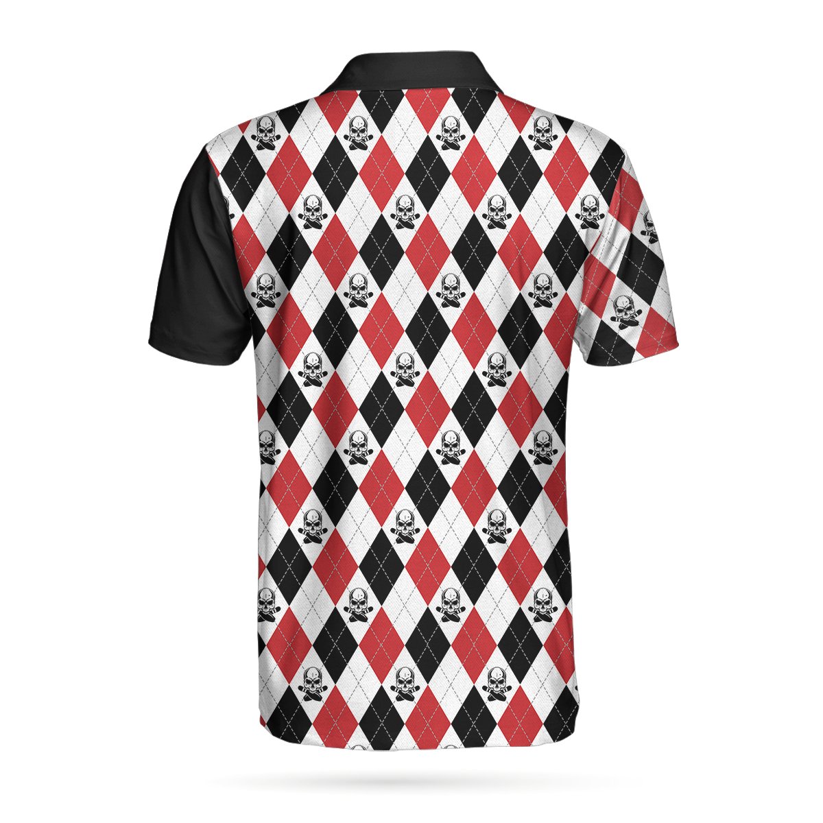 Bowling Red Black White Skull Pattern Polo Shirt – HighSportPrint