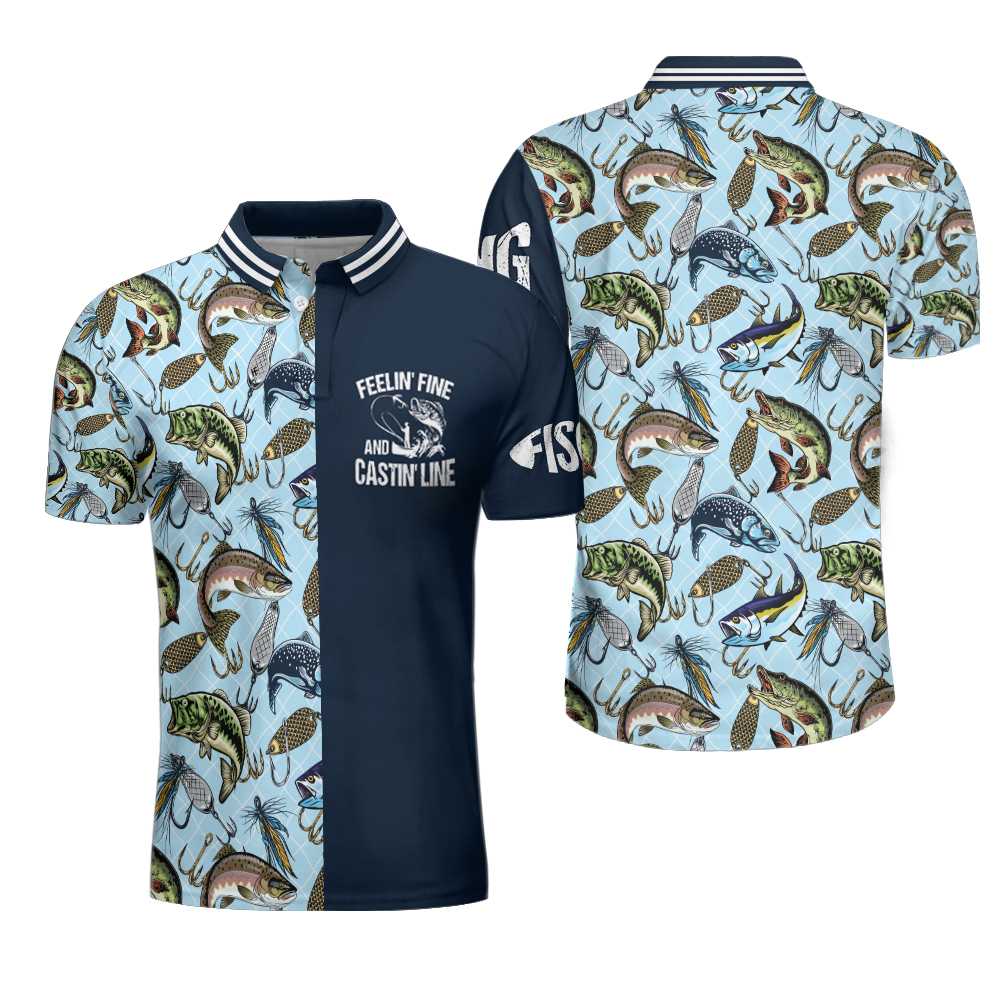 Feelin’ Fine And Castin’ Line Fishing Polo Shirt – HighSportPrint