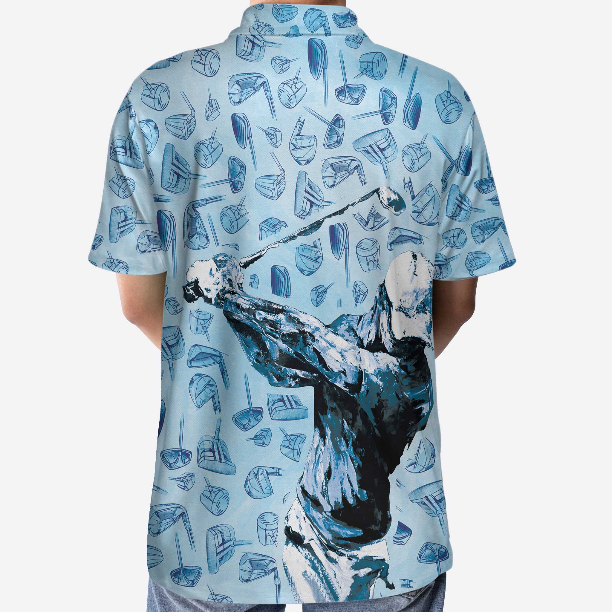 Golf Swing Abstract with Golf Club Header Pattern Polo Shirt ...