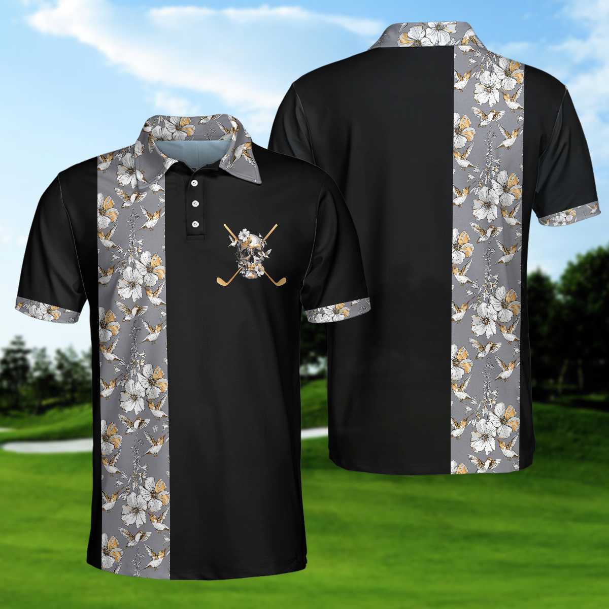 Luxury Golden Skull Golf Polo Shirt – HighSportPrint