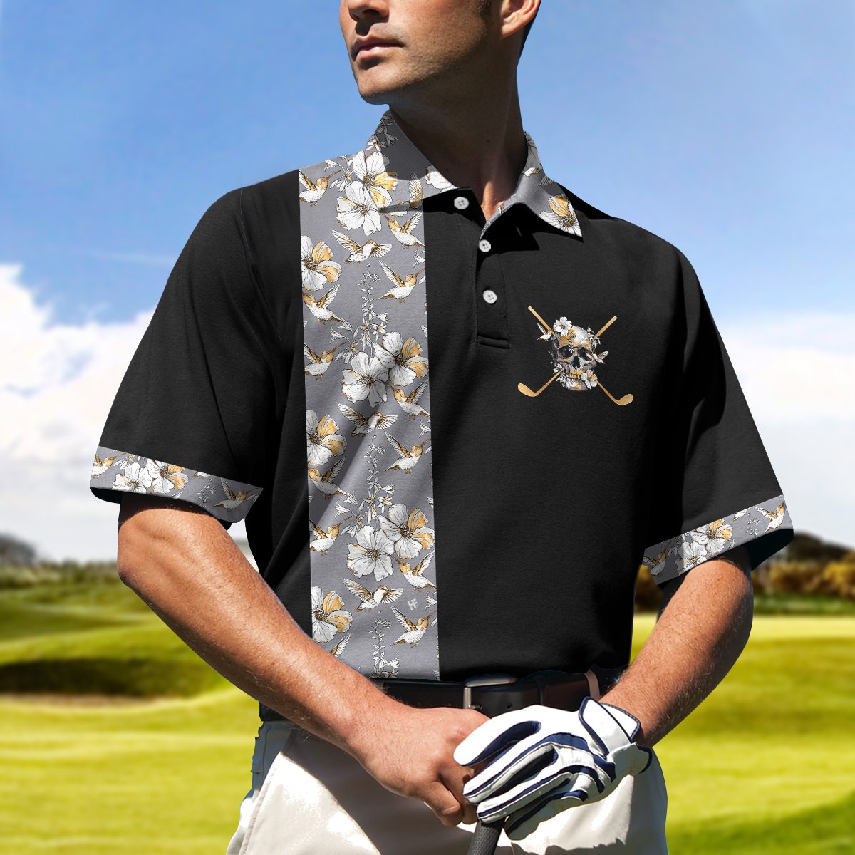 Luxury Golden Skull Golf Polo Shirt – HighSportPrint