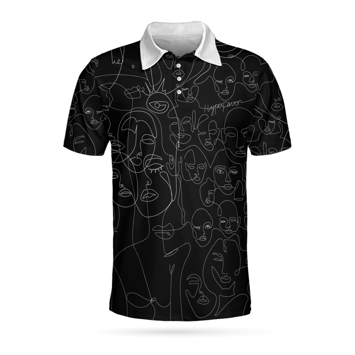 Multiple Face One Line Art Black Version Polo Shirt – HighSportPrint Multiple Face One Line Art Black Version Polo Shirt – HighSportPrint